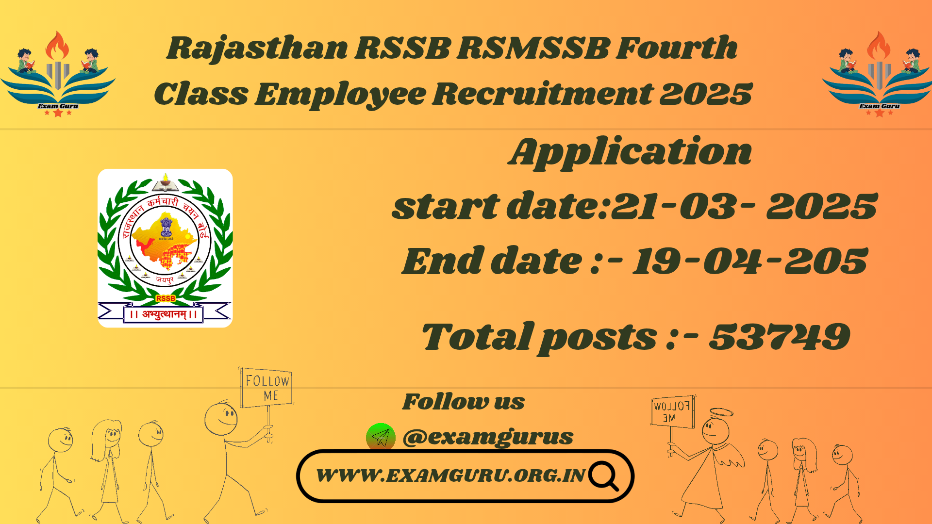 Rajasthan RSSB RSMSSB Fourth Class Employee Recruitment 2025 - examguru ...